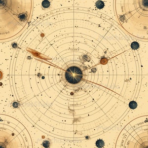 Centred Vintage Star Maps Digital Paper Antique Constellation Celestial ...