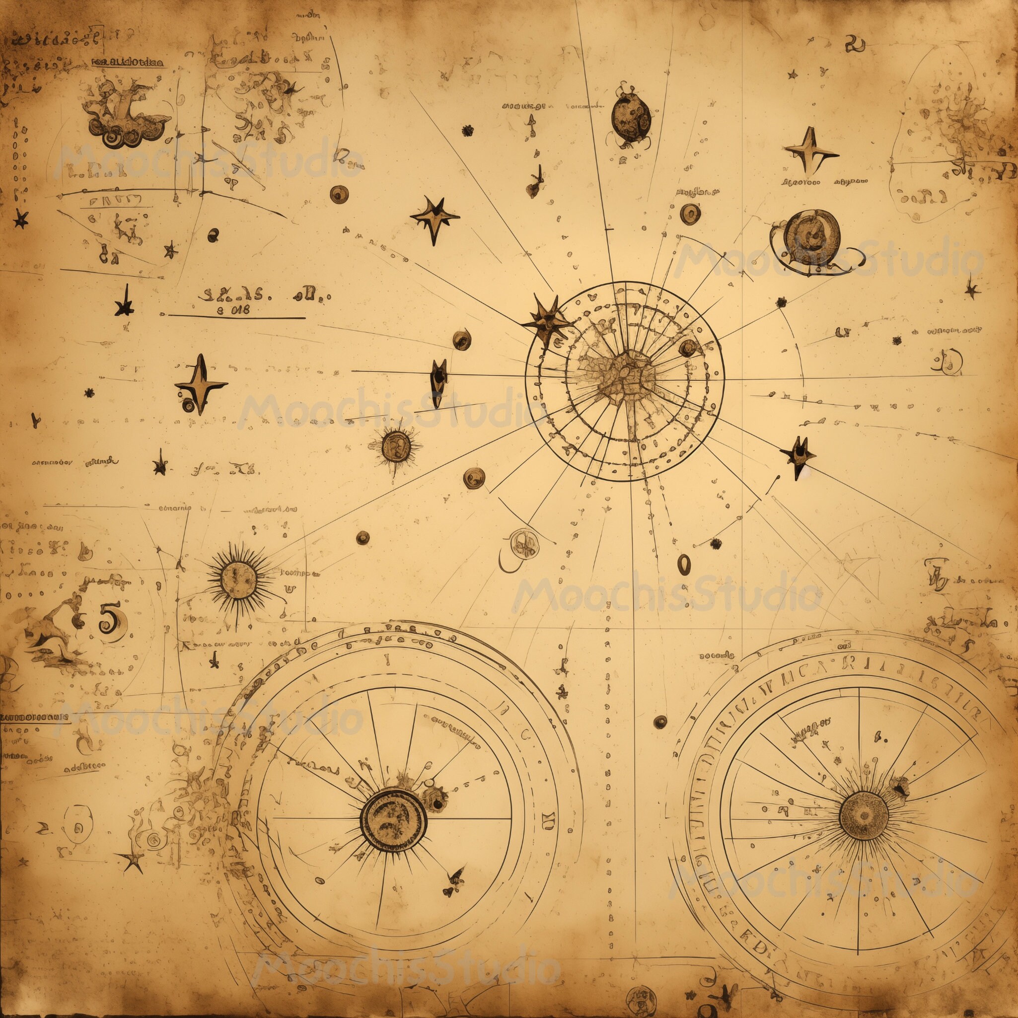Old Vintage Papers of Explorer Star Maps Digital Antique Constellation ...