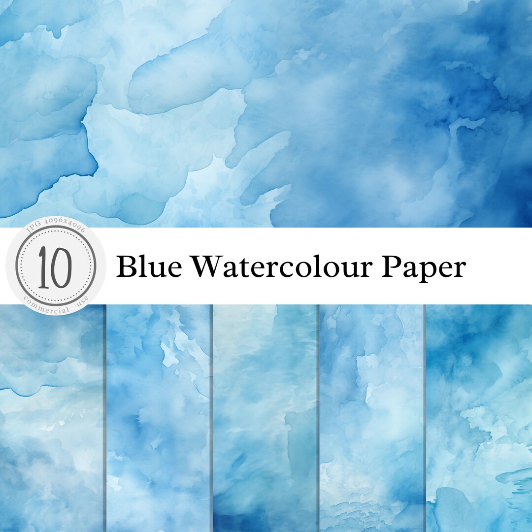 Blue Watercolour Paper Textures Watercolour Pastel Light Dark Digital ...