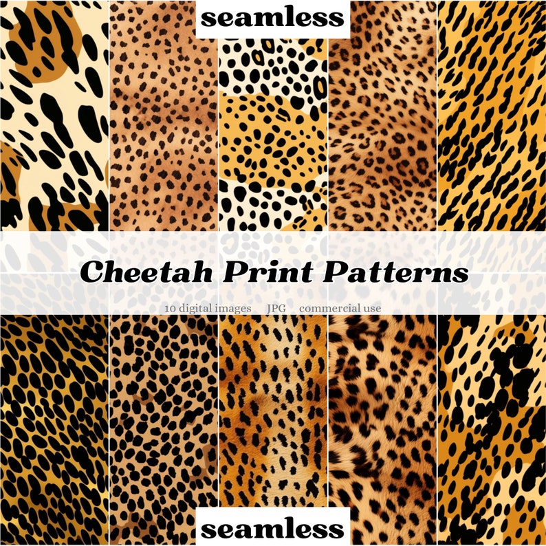Cheetah Animal Print Patterns Animals Furs Skins Hides Feathers Digital ...