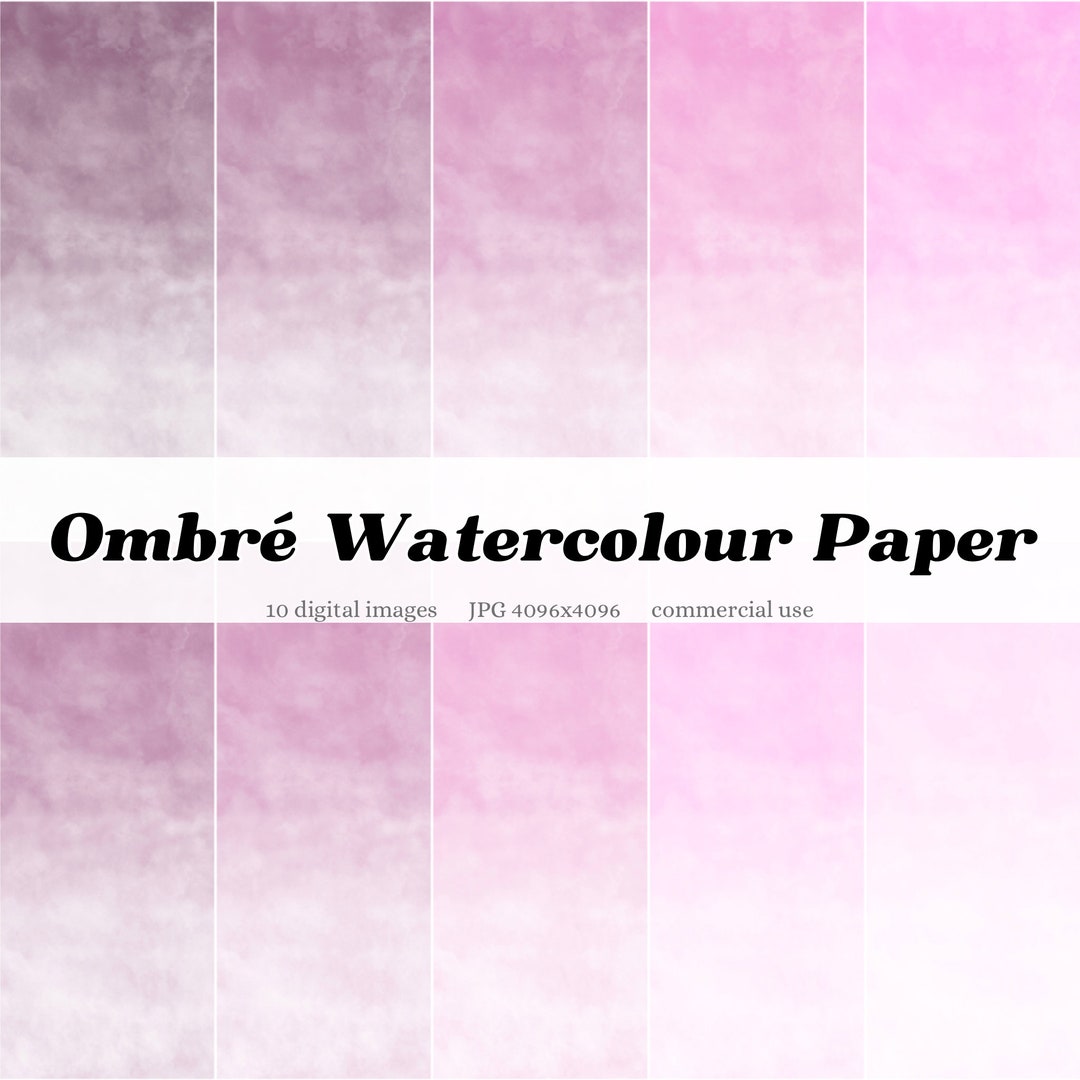 Baby Pink Ombre Watercolour Handmade Paper Textures Digital Overlay ...