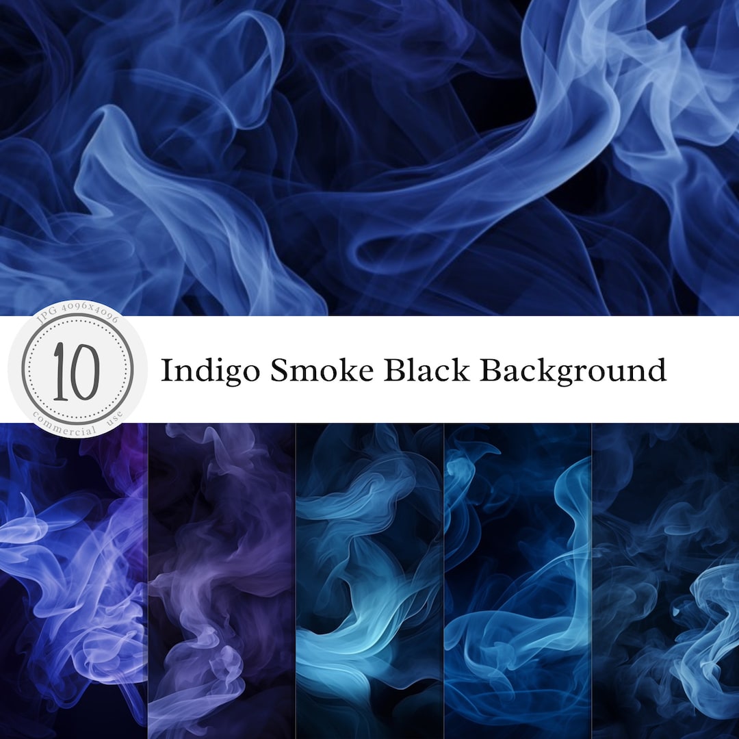 Indigo Smoke Black Background Digital Paper Blue Purple JPG Textures ...