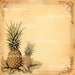 Pineapple Vintage Paper Mix Fruit Overlay Clipart Simple Gentle Leaves ...