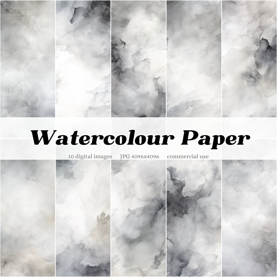 Grey Watercolour Paper Textures Digital Overlay Clipart Scrapbook ...