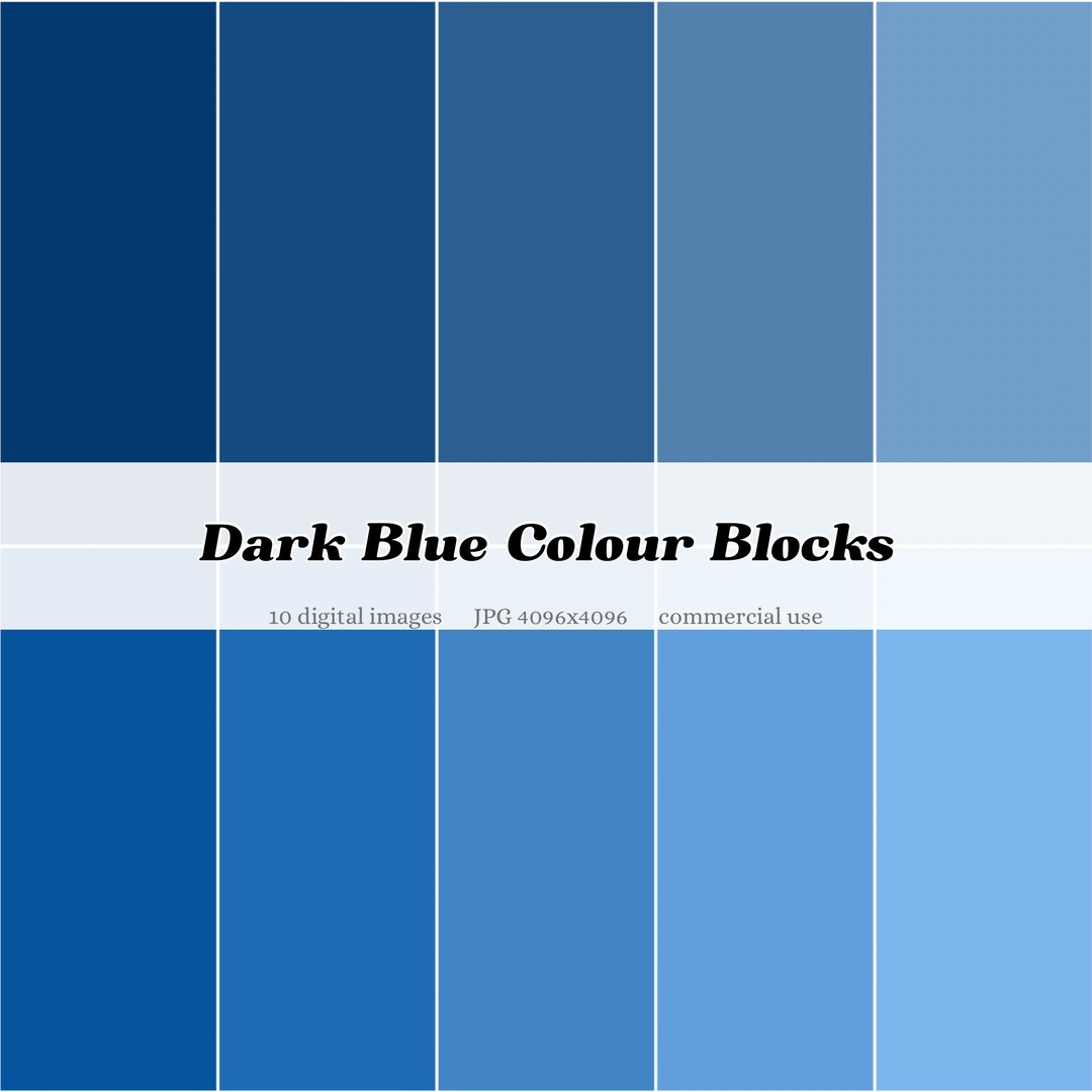 Dark Blue Full Solid Colour Block Digital Paper Color Rainbow ...