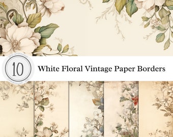 Wildflowers Old Vintage Paper Textures Digital Paper Overlay Background ...