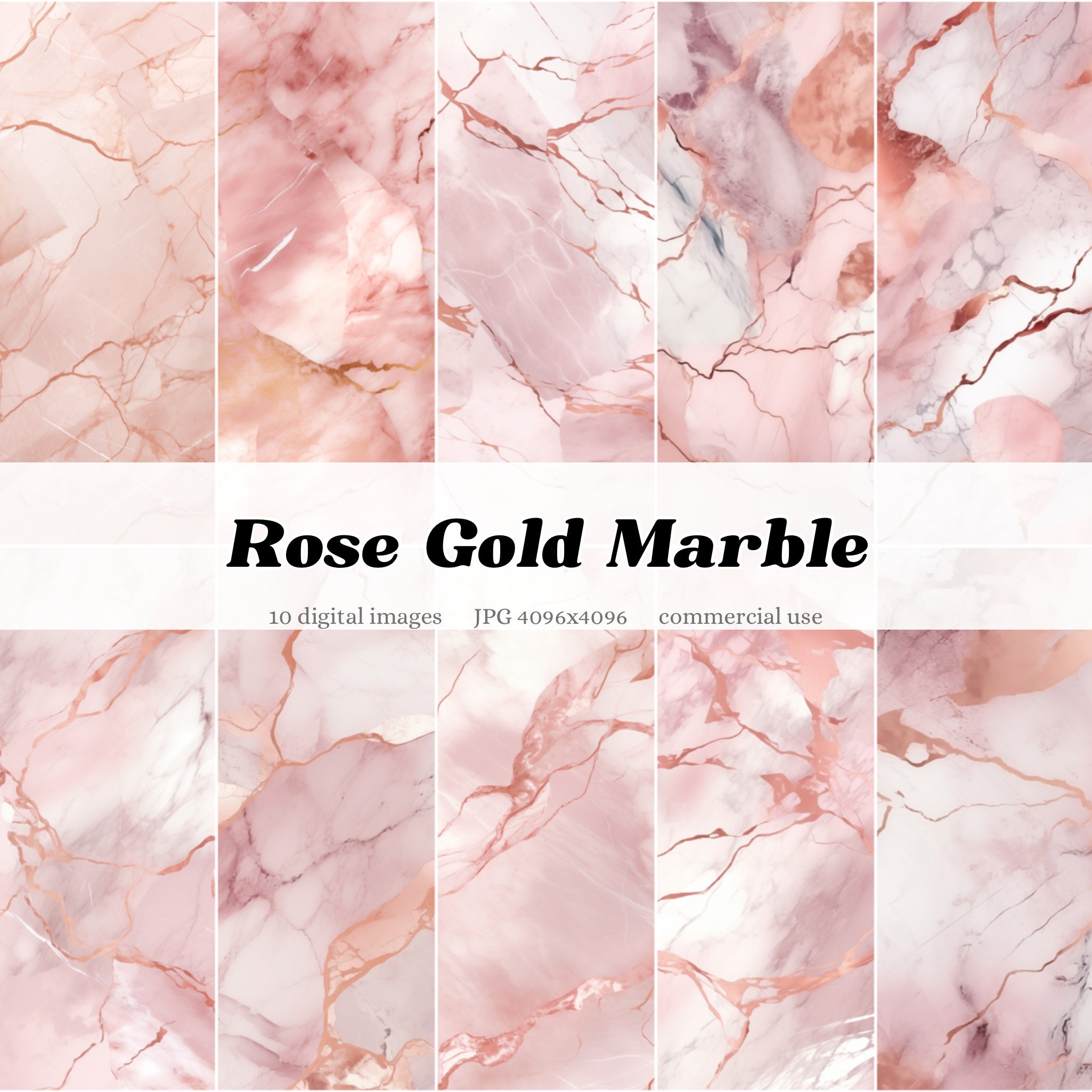 Rose Gold Marble Stone Digital Paper Fine Art Overlay Background ...