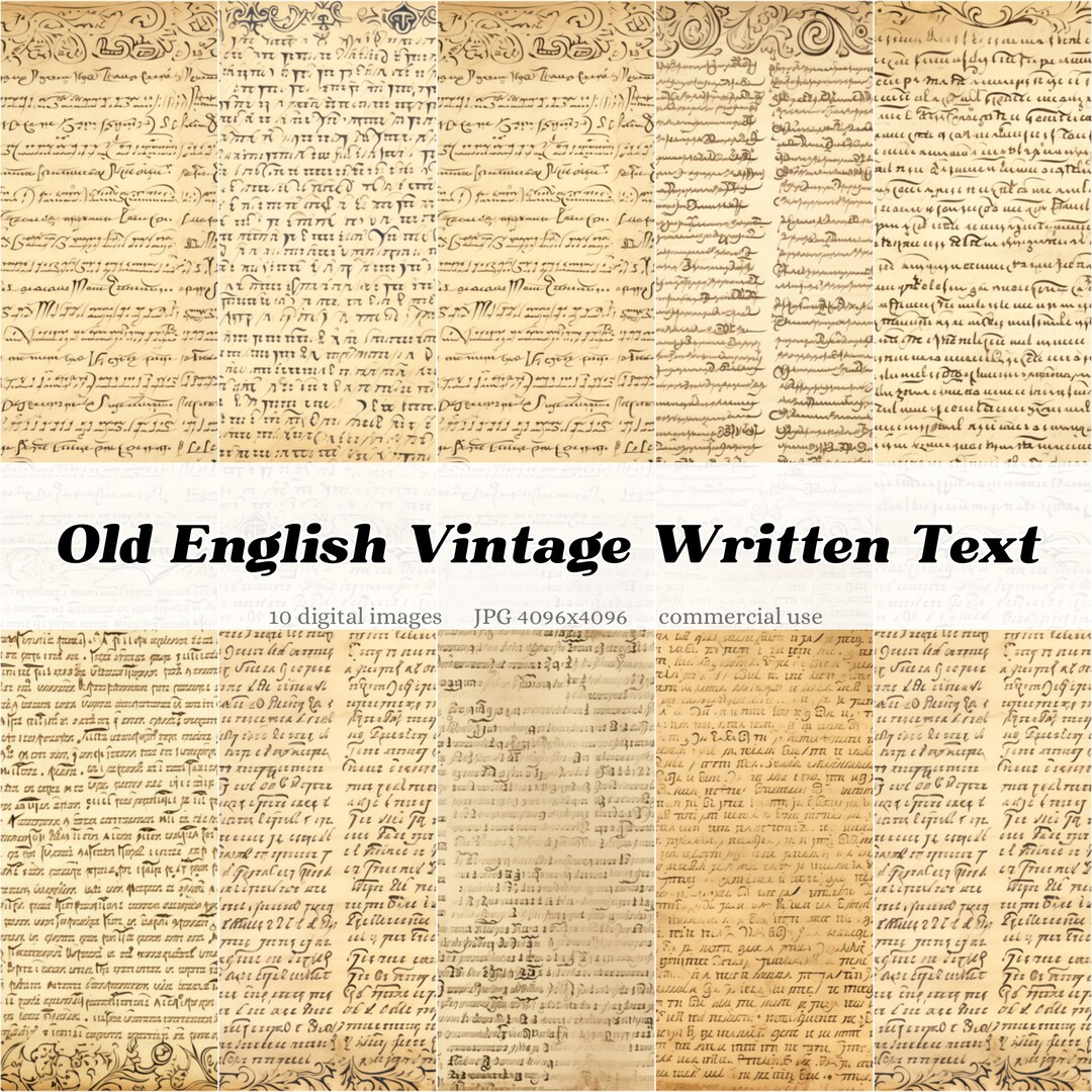 English Ancient Written Text Vintage Papers Antique Old Calligraphy ...