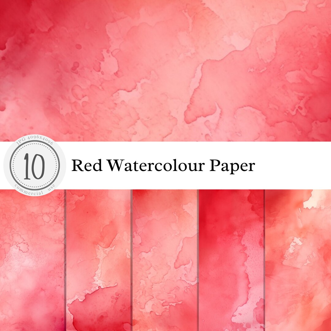 Red Watercolour Paper Textures Watercolour Pastel Light Dark Digital ...