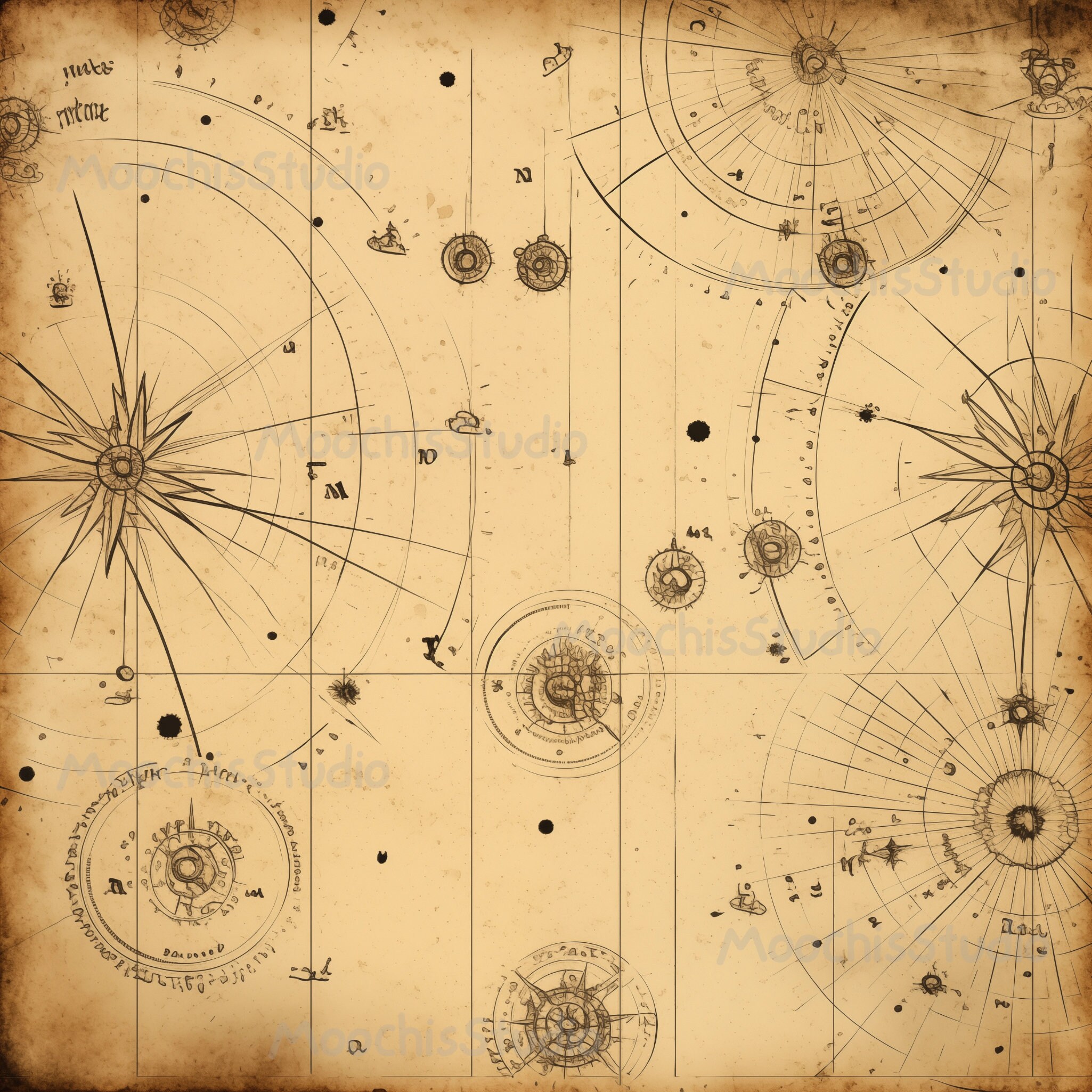 Old Vintage Papers of Explorer Star Maps Digital Antique Constellation ...