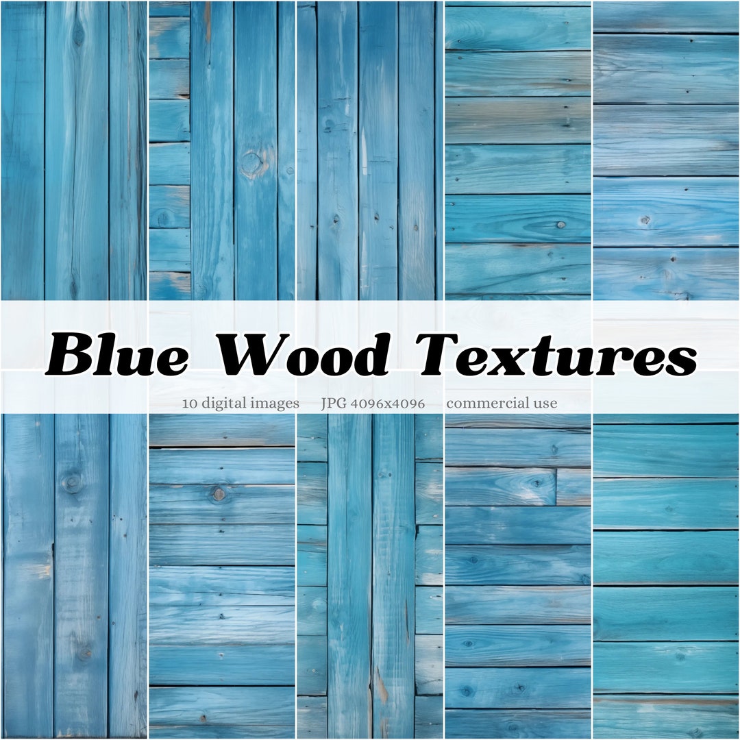 Ocean Blue Wood Textures Digital Paper Overlay Clipart Backgrounds ...