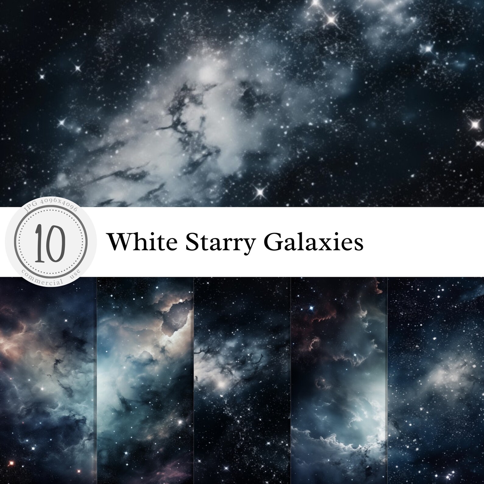 White Starry Galaxy Digital Paper Overlay Clipart Backgrounds Textures ...