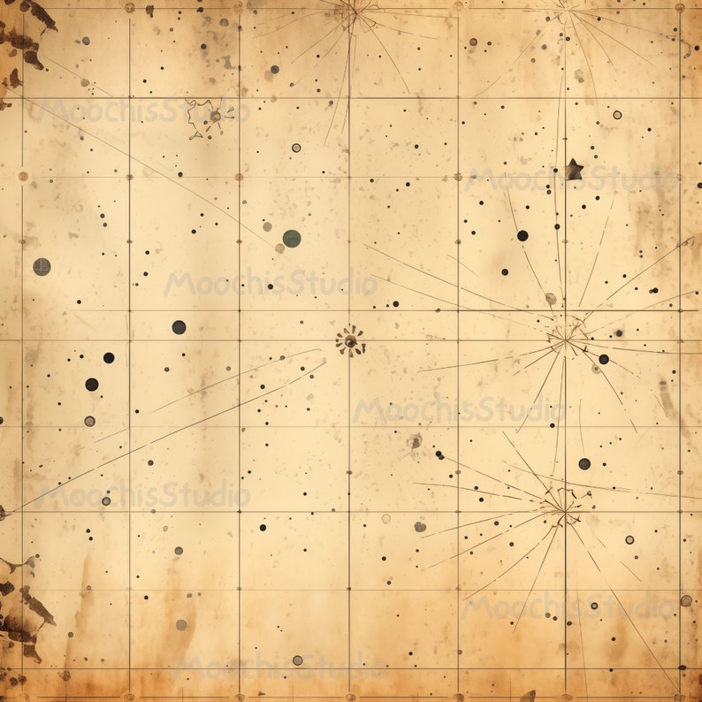 Bright Vintage Star Maps Digital Paper Antique Constellation Celestial ...
