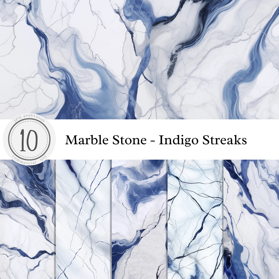 Indigo Veins Streaks Marble Stone Blue Purple Digital Paper Fine Art ...