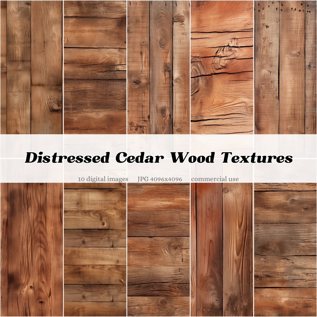 Cedar Distressed Wood Textures Digital Paper Overlay Backgrounds Planks ...