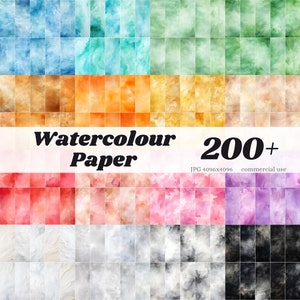 200 Watercolour Paper Textures Digital Paper Overlay Clipart ...