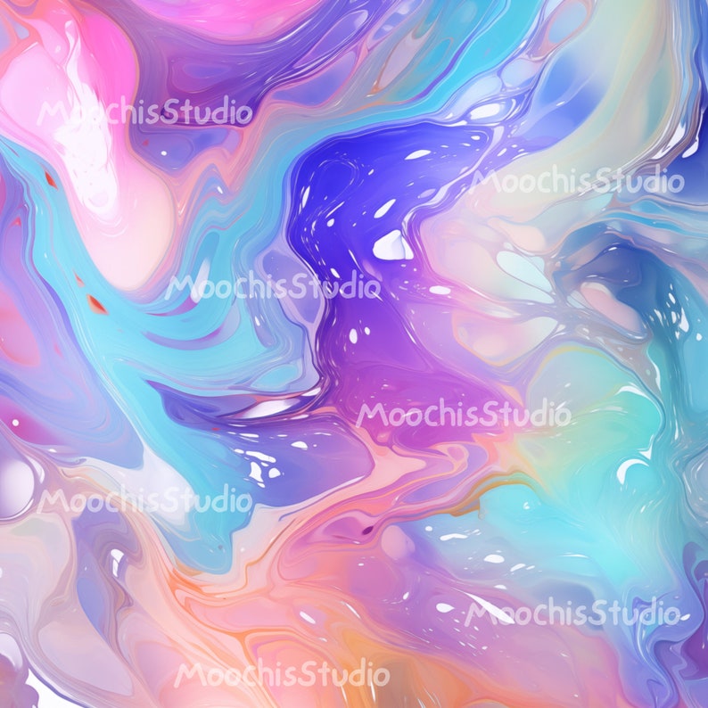 Holographic Ink Digital Paper Overlay Clipart Backgrounds Textures ...