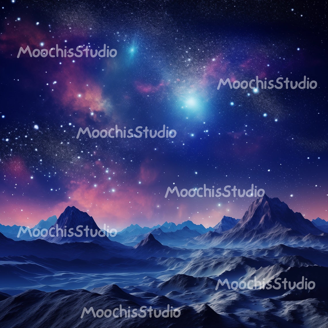 Starry Galaxy Horizon Digital Paper Overlay Clipart Backgrounds ...