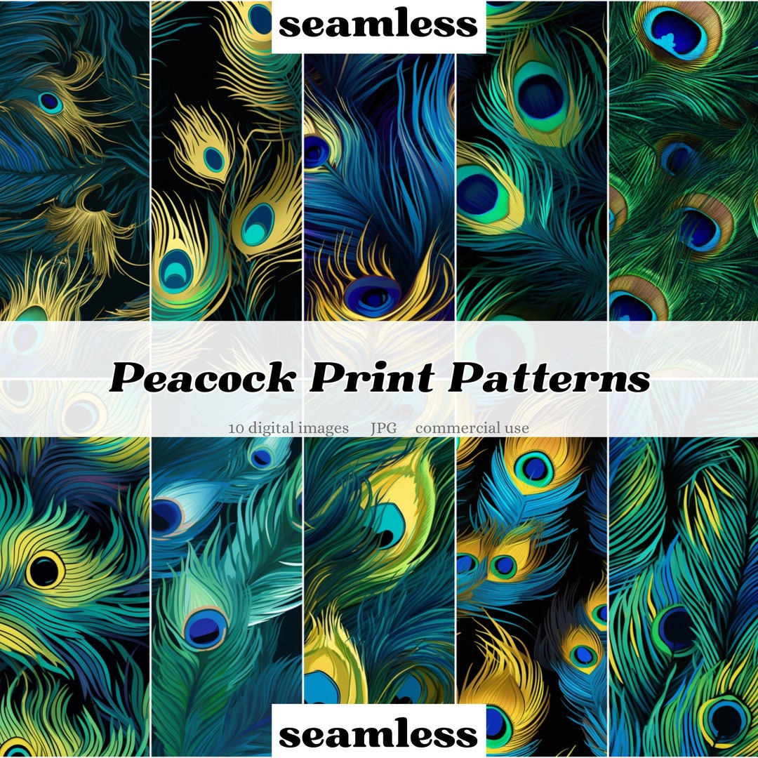 Peacock Animal Print Patterns Animals Furs Skins Hides Feathers Digital ...