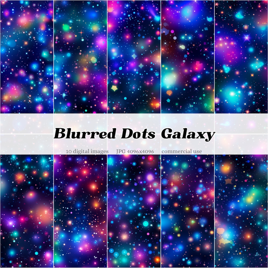 Blurred Dots Starry Galaxy Digital Paper Overlay Clipart Backgrounds ...
