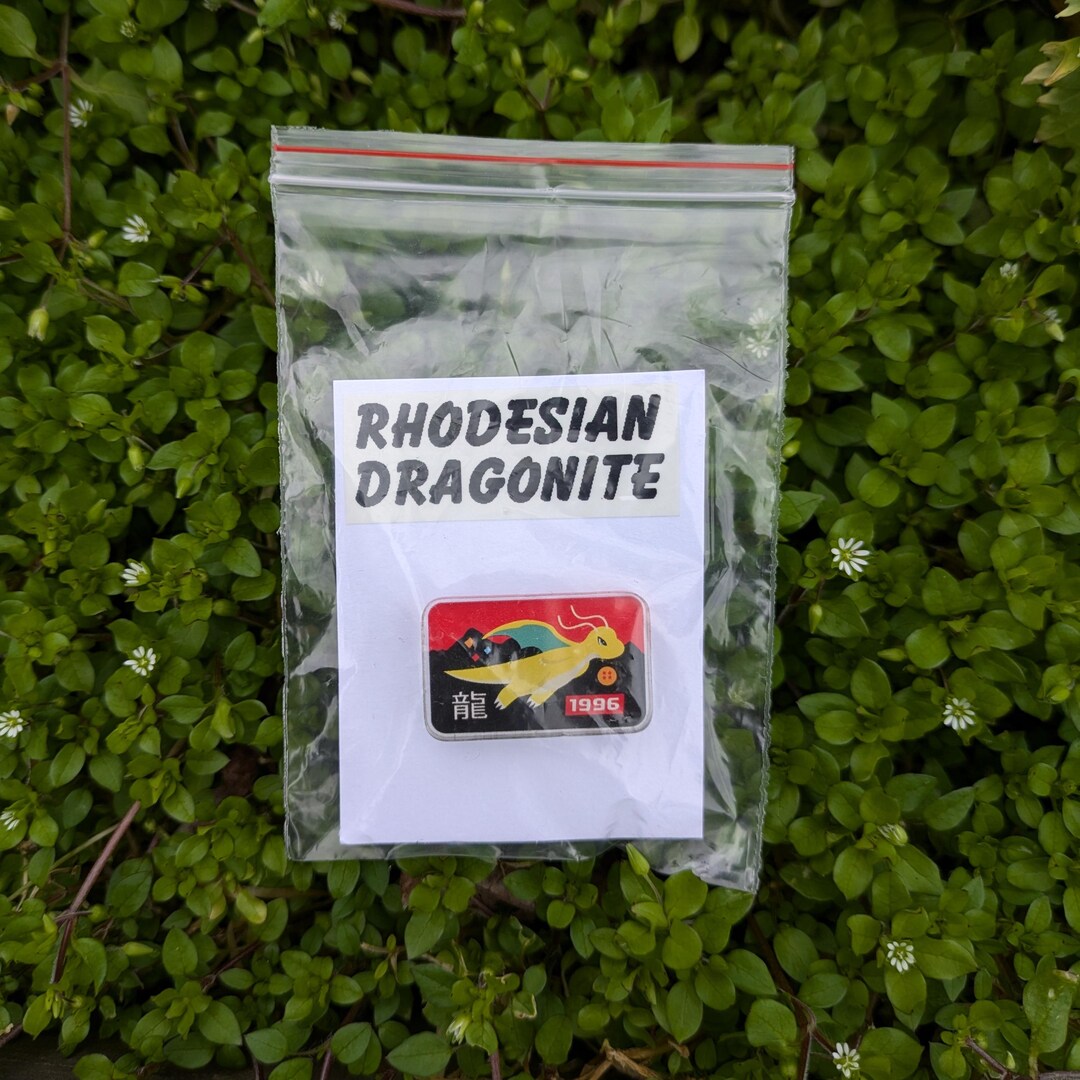 RHODESIAN DRAGONITE 1" (inch) Wide Acrylic Pin Accesory Mar Louie Style ...