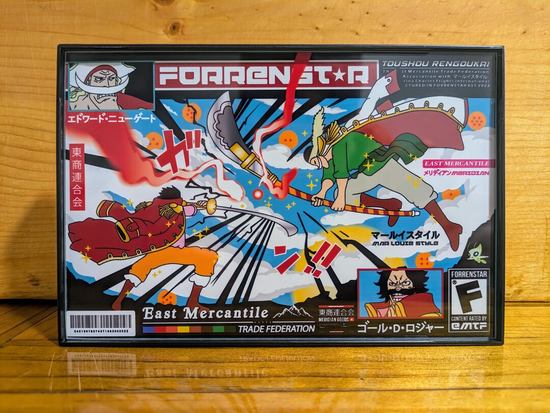 One Piece Gol D Roger Vs Whitebeard Mar Louie Style 4 X 6 Framed ...