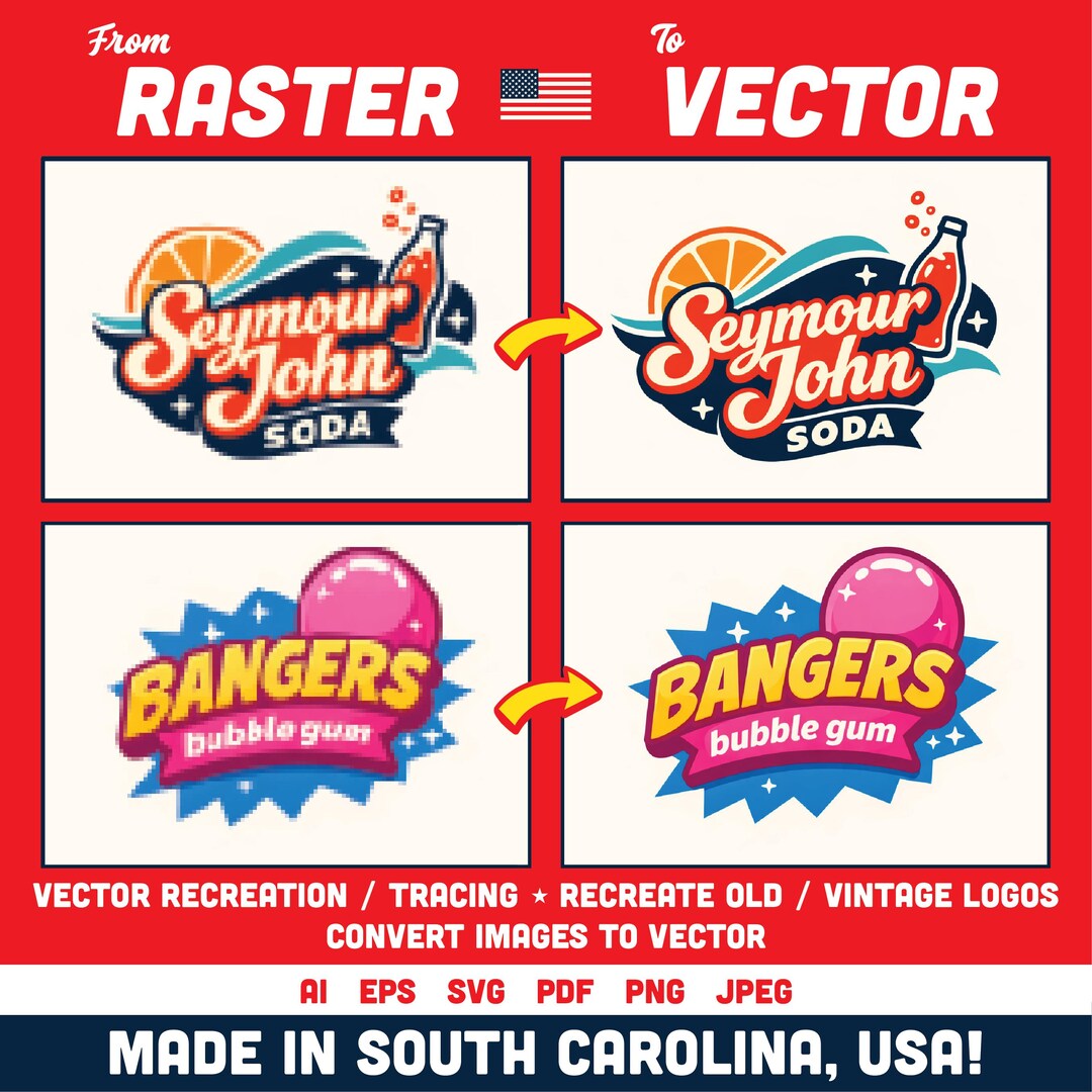 Custom Raster to Vector Conversion | Logo & Image to SVG AI EPS ...