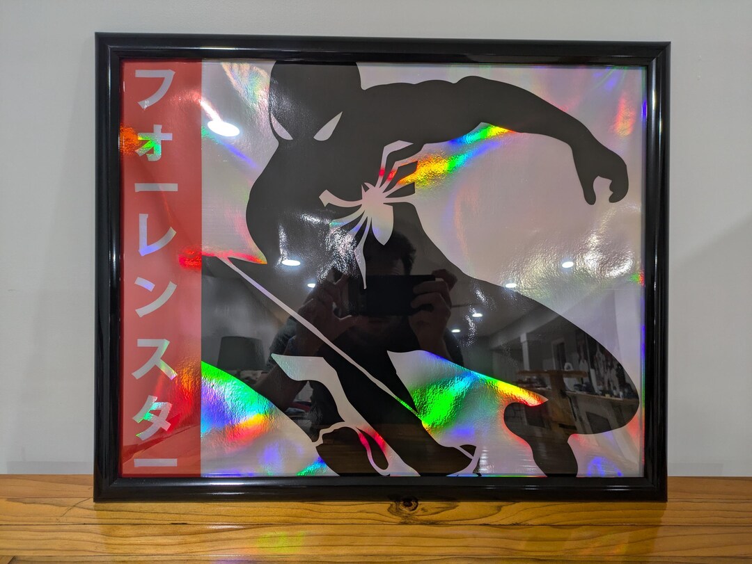 Holographic Symbiote Spiderman Mar Louie Style 16 X 20 Framed Artwork ...