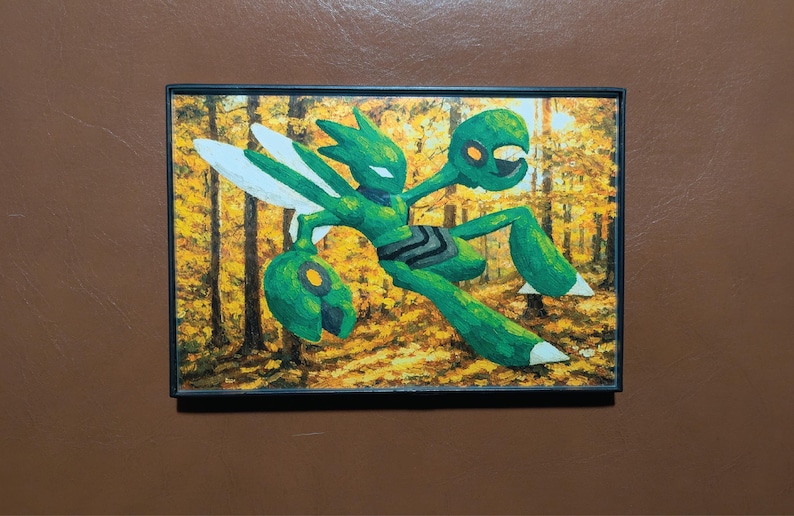 Shining Green Steel Bug Anime Inspired Art Print – Oil Style Digital ...