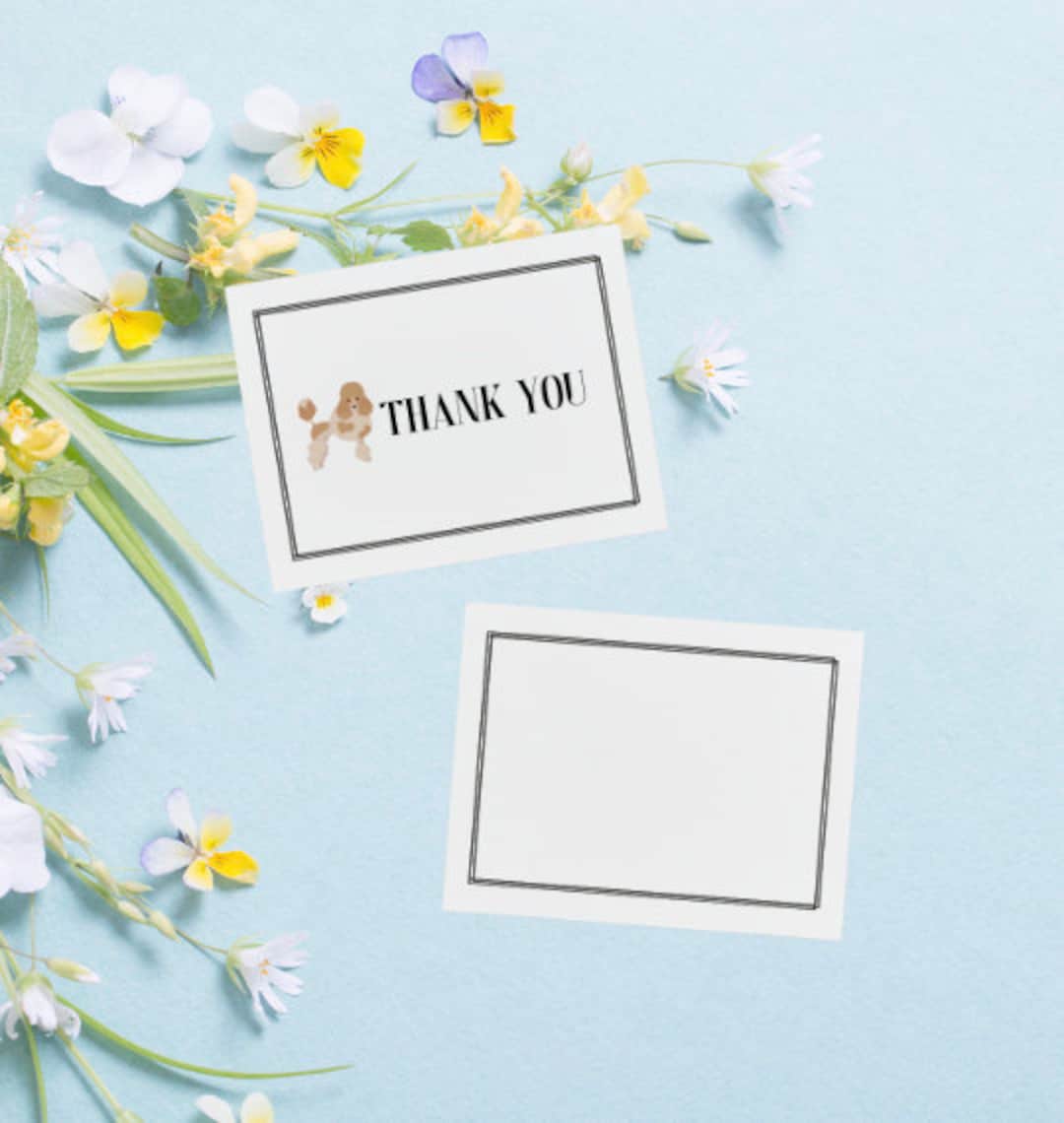 Poodle Dog Thank You Card - Instant Download - Etsy