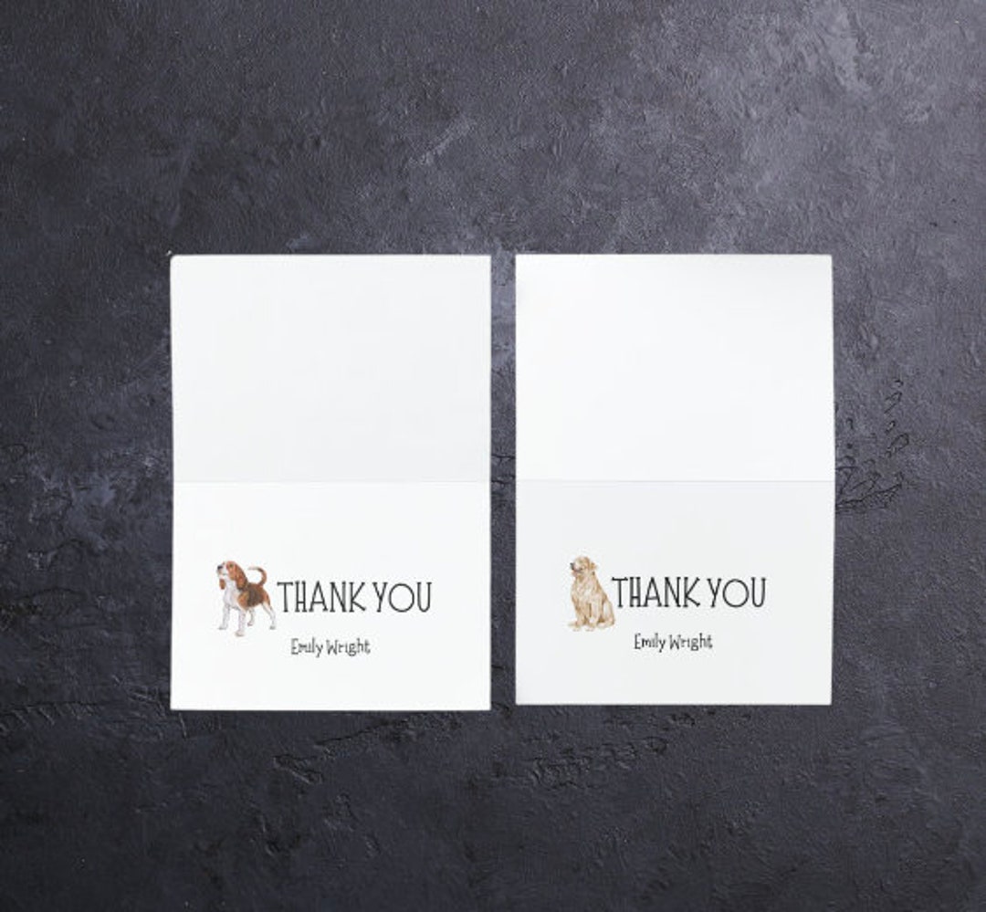 Personalized Dog Thank You Cards, Folded Landscape Card (digital ...