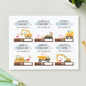 Printable Truck Valentine's Day Cards, Classroom Valentine's Day Cards ...