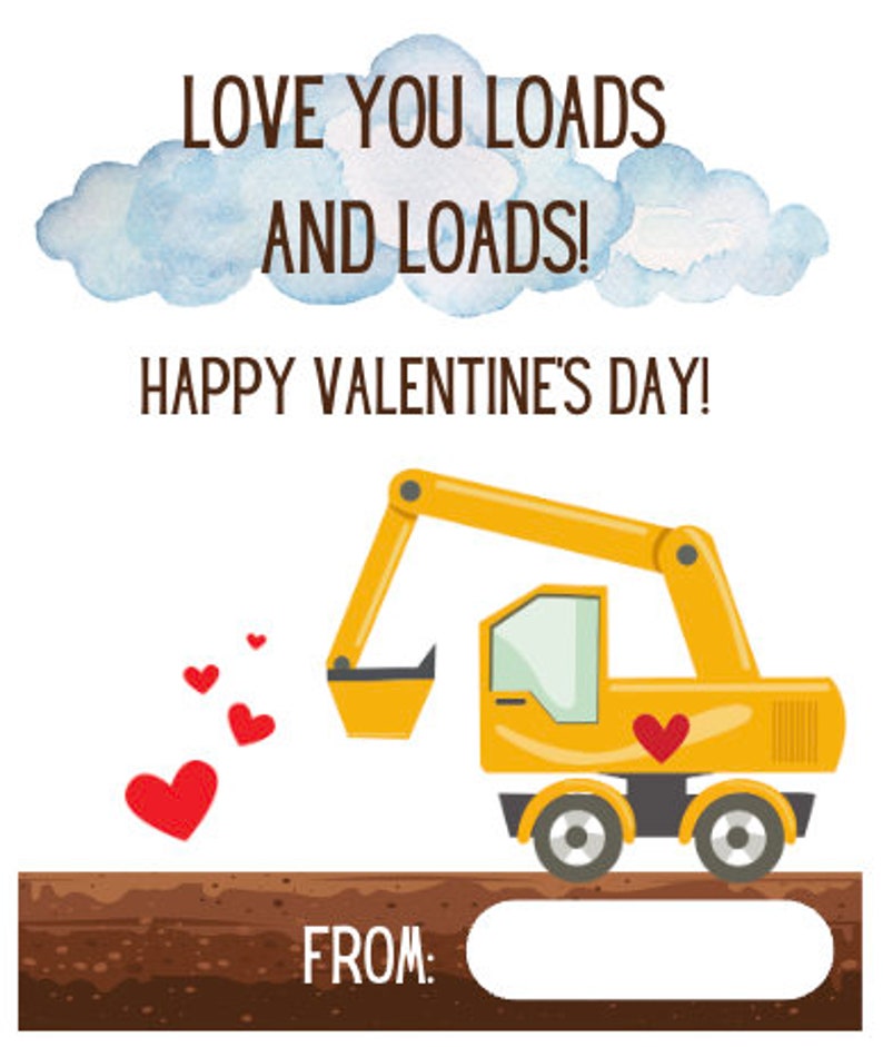 Printable Truck Valentine's Day Cards, Classroom Valentine's Day Cards ...