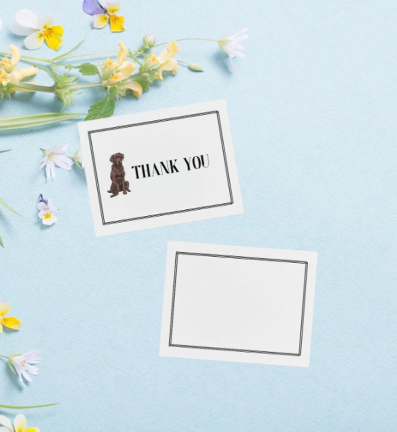 Brown Chocolate Lab Thank You Card - Instant Download - Etsy