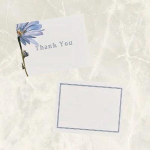 Blue Daisy Thank You Card - Instant Download - Etsy