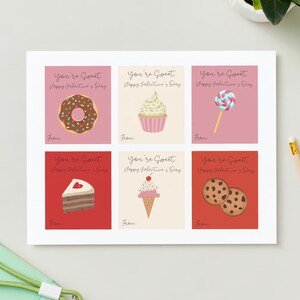 Printable Desserts Valentine's Day Cards, Classroom Valentine's Day ...