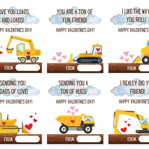Printable Truck Valentine's Day Cards, Classroom Valentine's Day Cards ...