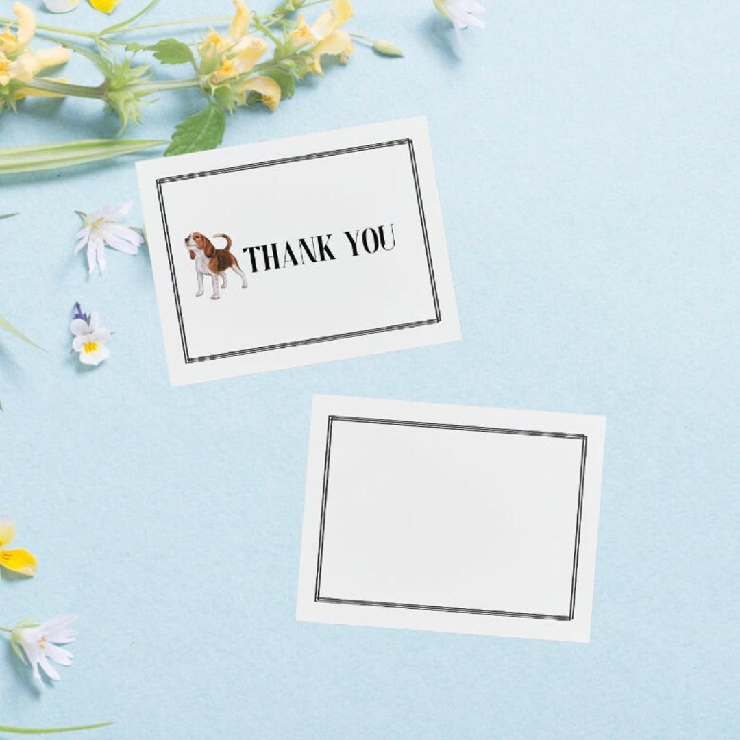 Beagle Thank You Card - Instant Download - Etsy