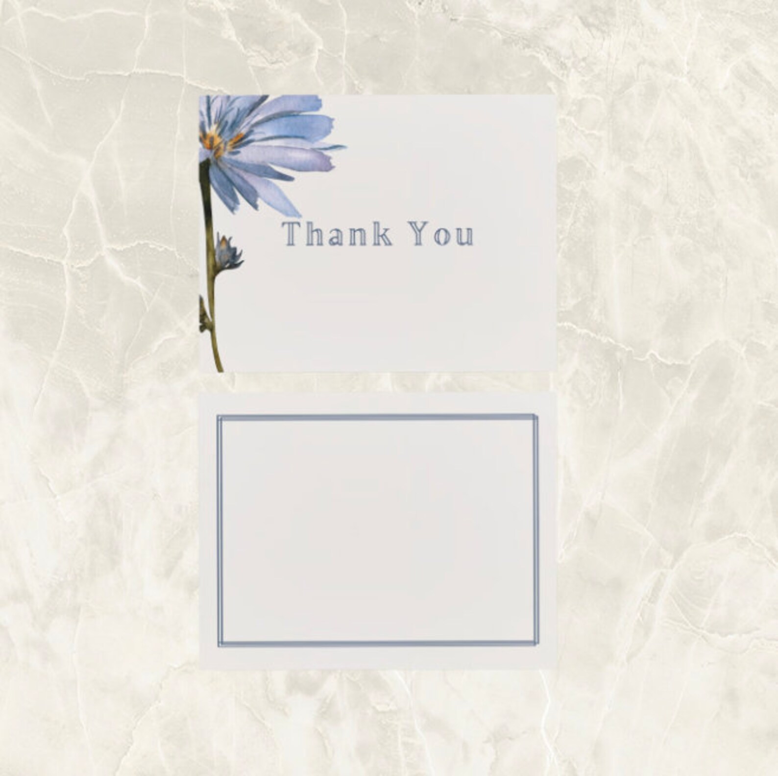 Blue Daisy Thank You Card - Instant Download - Etsy