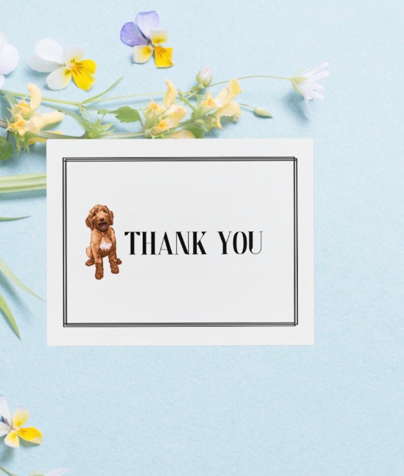 Golden Doodle Thank You Card - Instant Download - Etsy