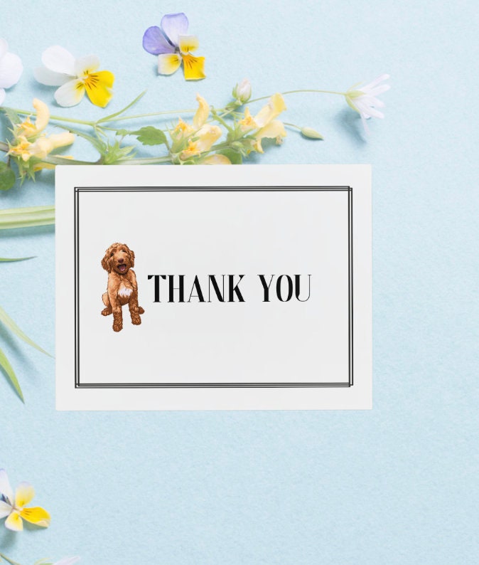 Golden Doodle Thank You Card Instant Download - Etsy