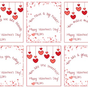 Printable Valentine's Day Cards, Classroom Valentine's Day Cards for ...