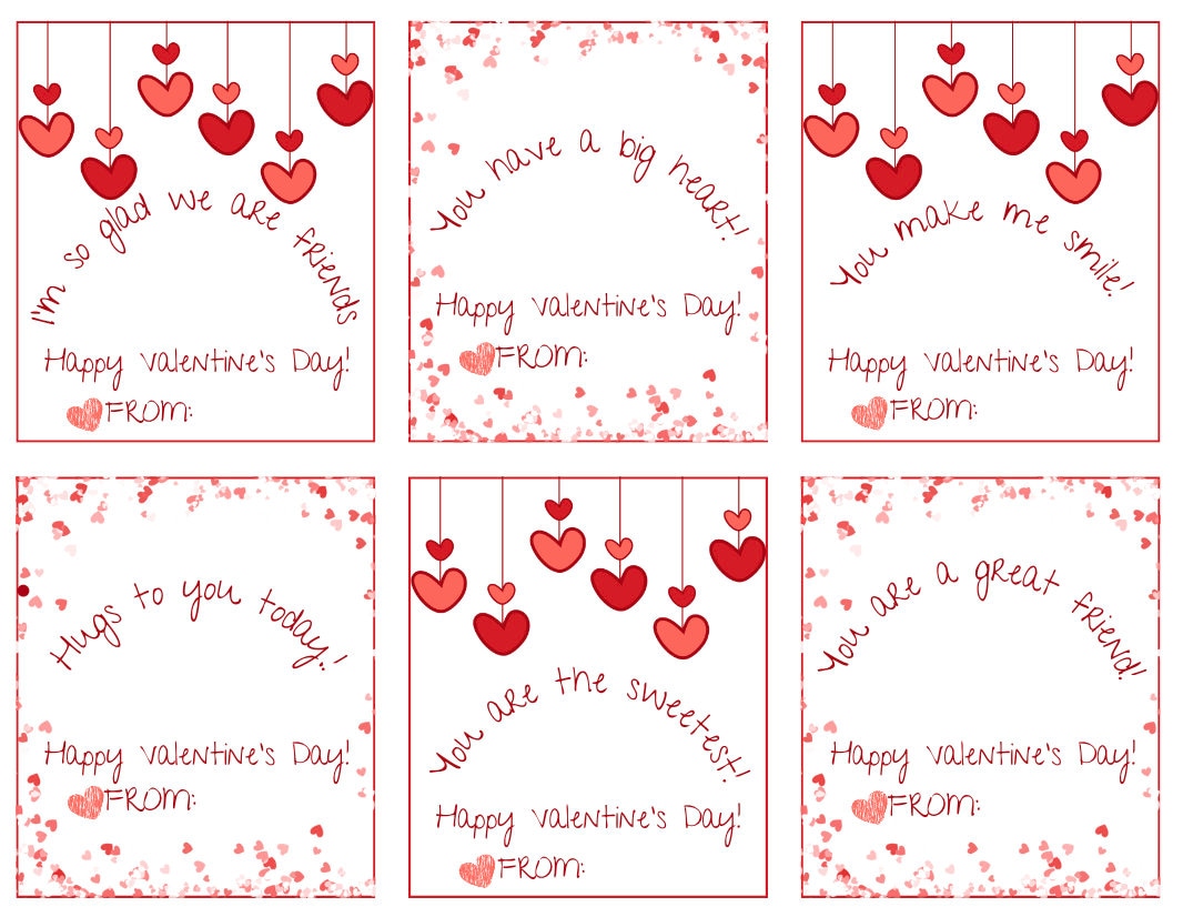 Printable Valentine's Day Cards, Classroom Valentine's Day Cards for ...