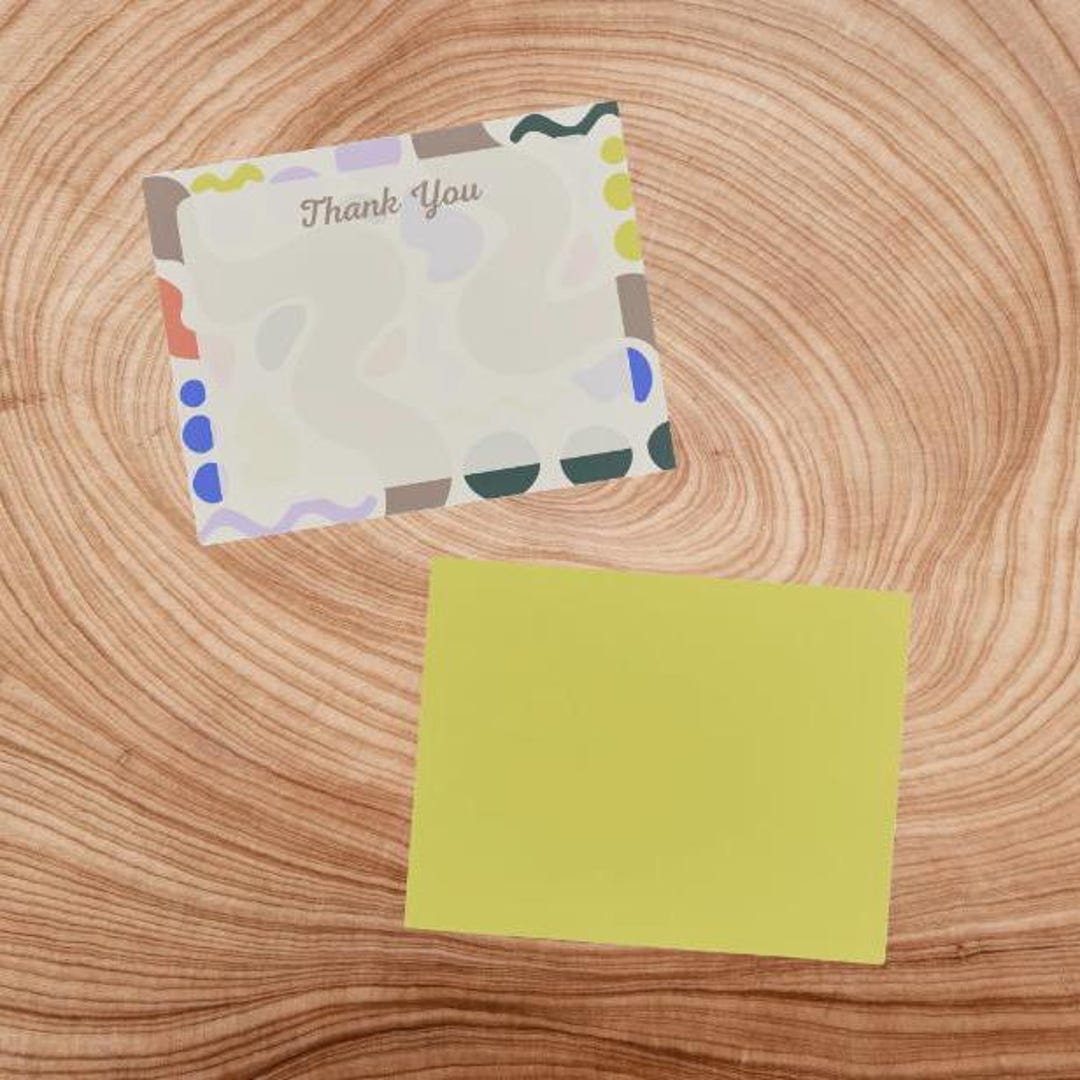 Organic Shapes - Thank You Card - Instant Download - Etsy