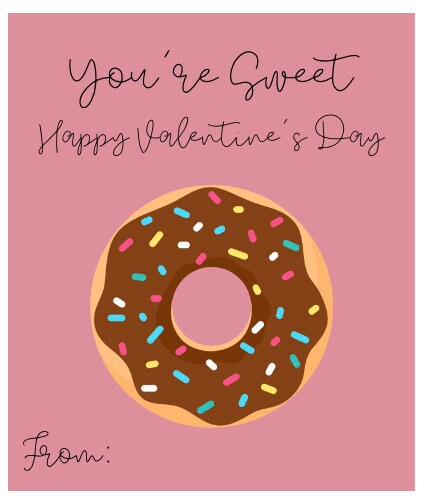 Printable Desserts Valentine's Day Cards, Classroom Valentine's Day ...