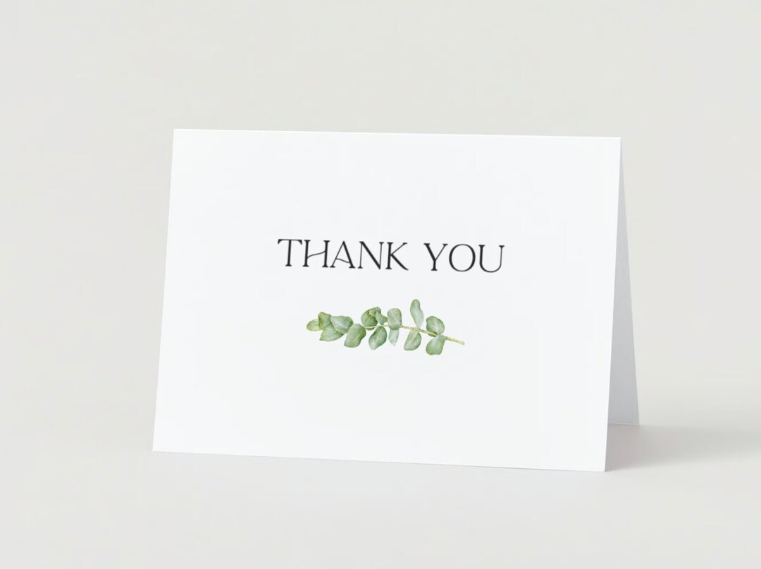 Thank You Cards, Tropical Leaves & Flowers, Folded Card landscape ...