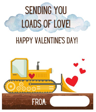 Printable Truck Valentine's Day Cards, Classroom Valentine's Day Cards ...