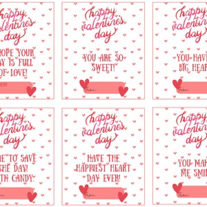 Printable Valentine's Day Cards, Classroom Valentine's Day Cards for ...