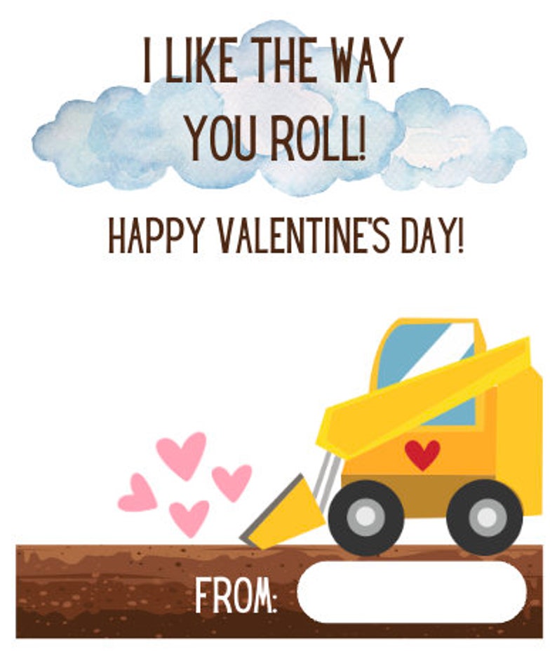 Printable Truck Valentine's Day Cards, Classroom Valentine's Day Cards ...