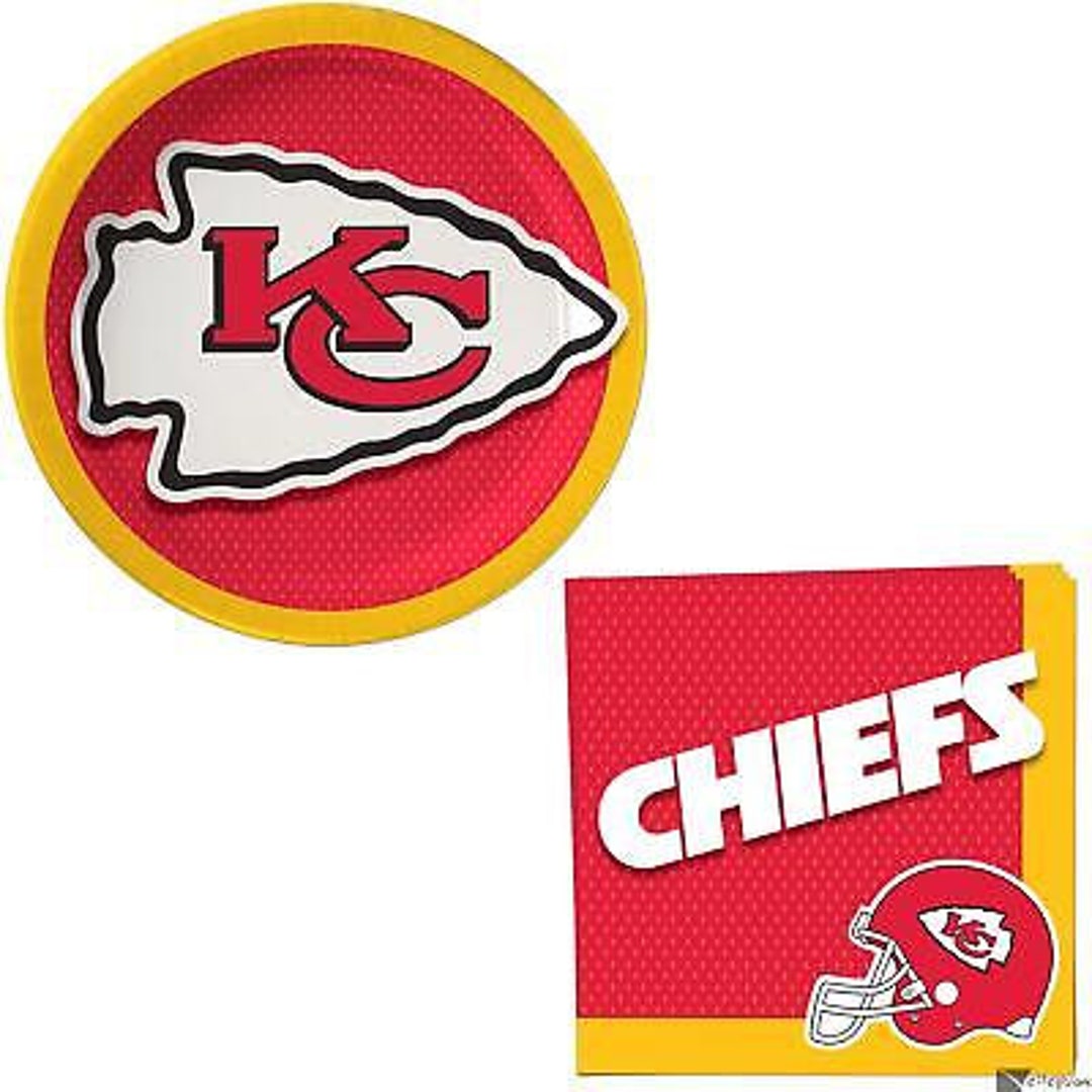 Kansas City Chiefs Football Napkins & Plates Party Pack for 8 Guest ...